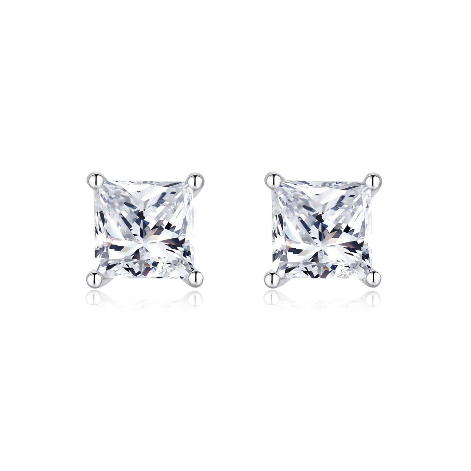 Princess Cut Four Prong Studs – Luminary Gem