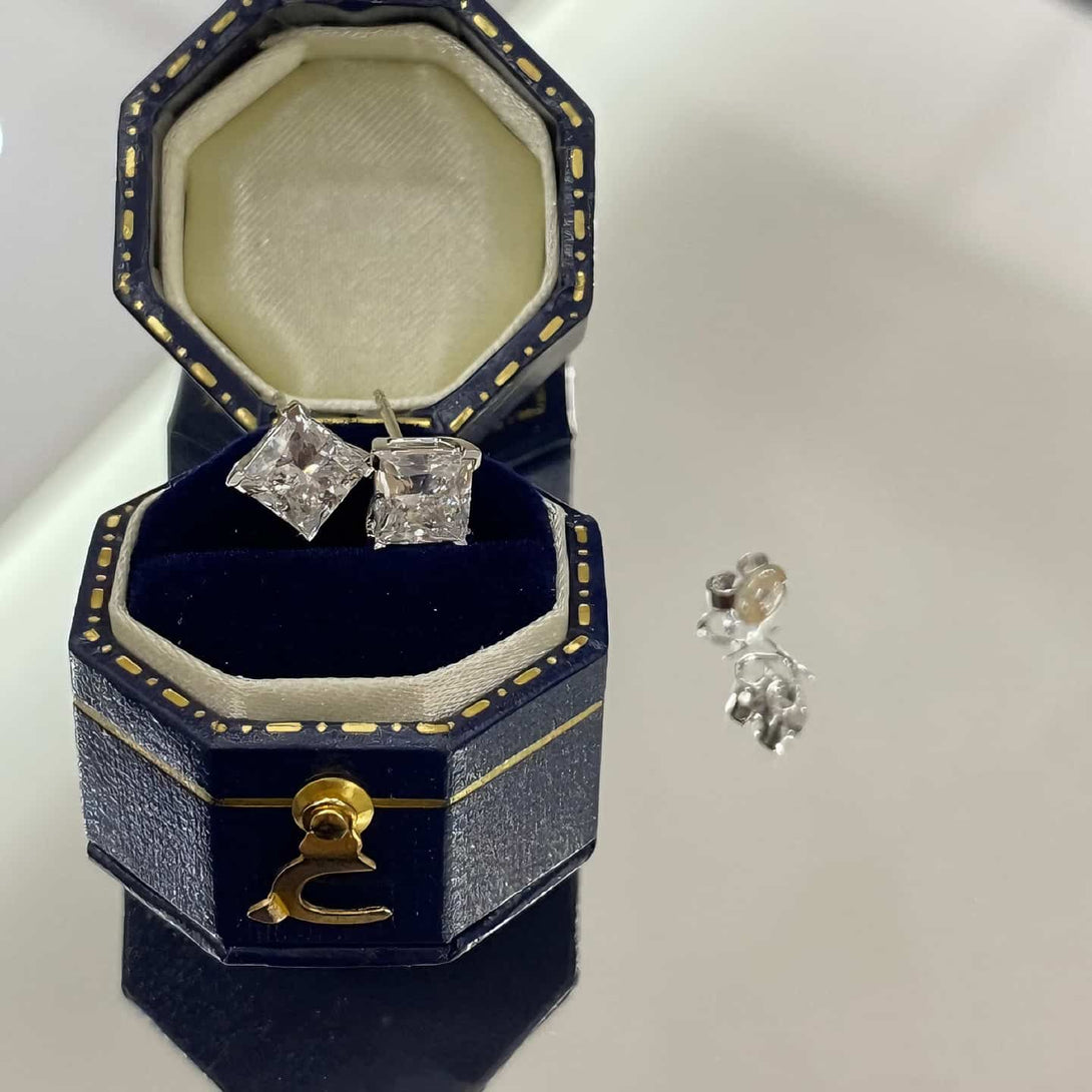 Princess Cut Square Prong Studs – Luminary Gem