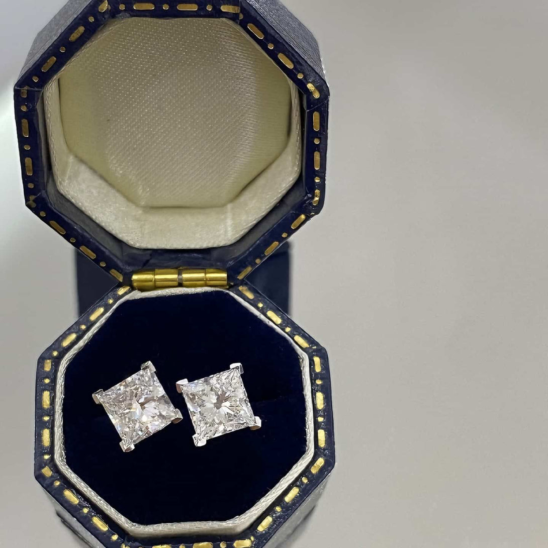 Princess Cut Square Prong Studs – Luminary Gem