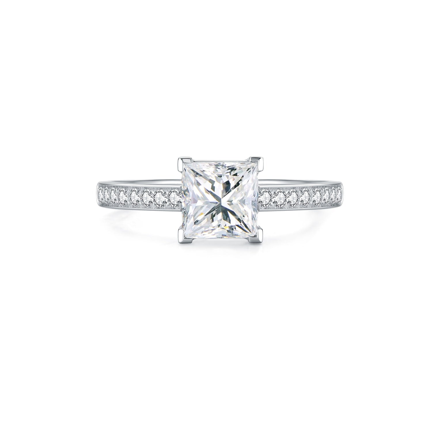 Princess Cut Micro Pavé Diamond Engagement Ring – Luminary Gem